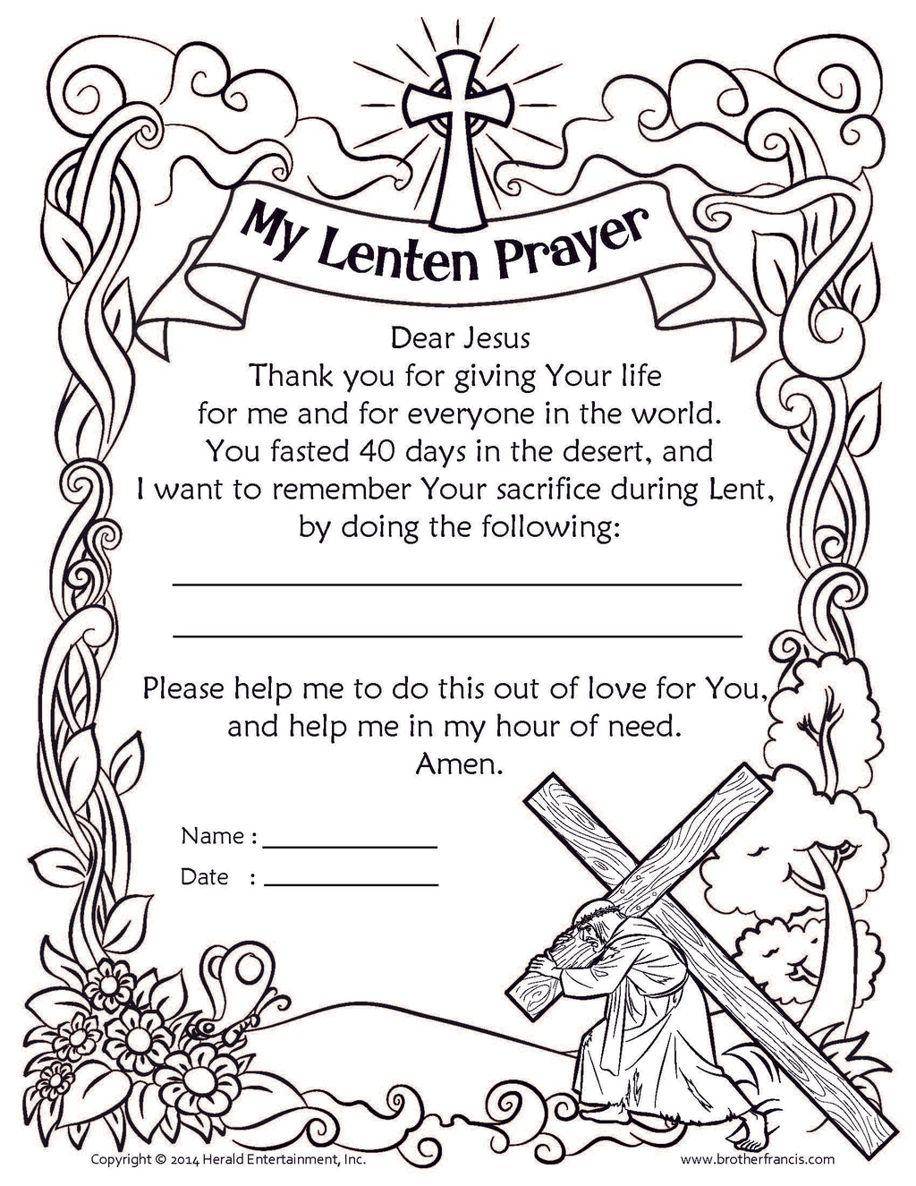 kids coloring page prayer