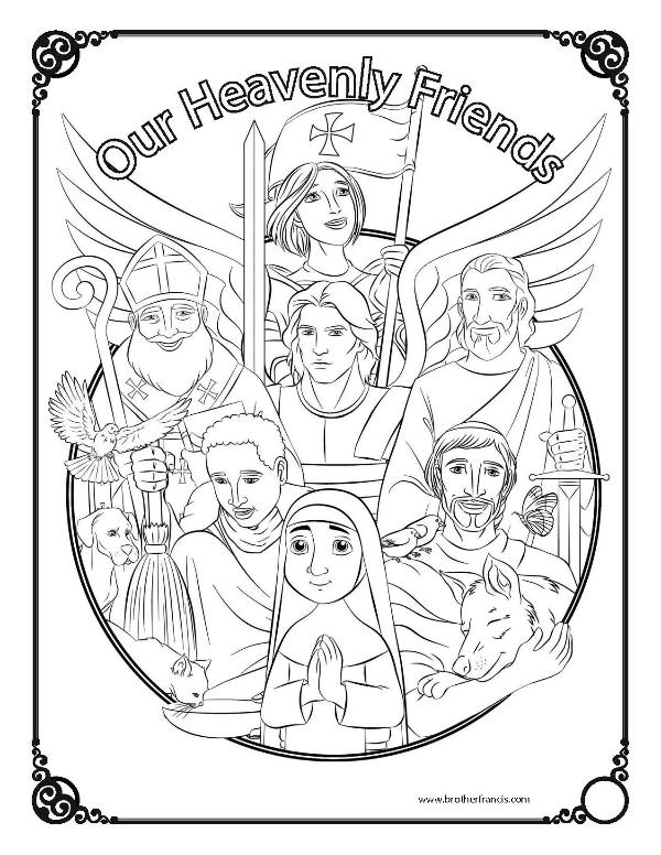 all saints day coloring page free