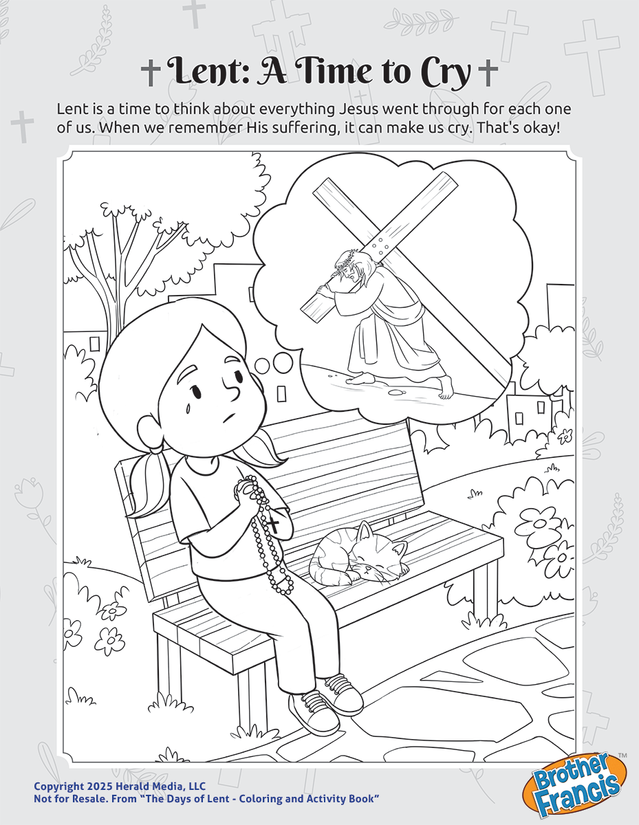 Download and Print - Lent Coloring Page: A Time to Cry