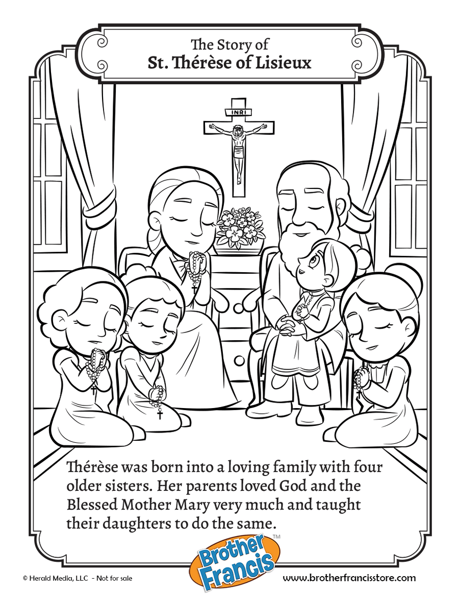 Free Coloring Pages - God's Princesses St. Thérèse of Lisieux & St. Ka