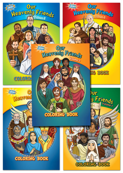 Our Heavenly Friends Catholic Saints coloring book set of 5