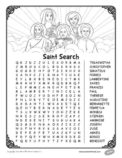 Download and Print - Saints Word Search